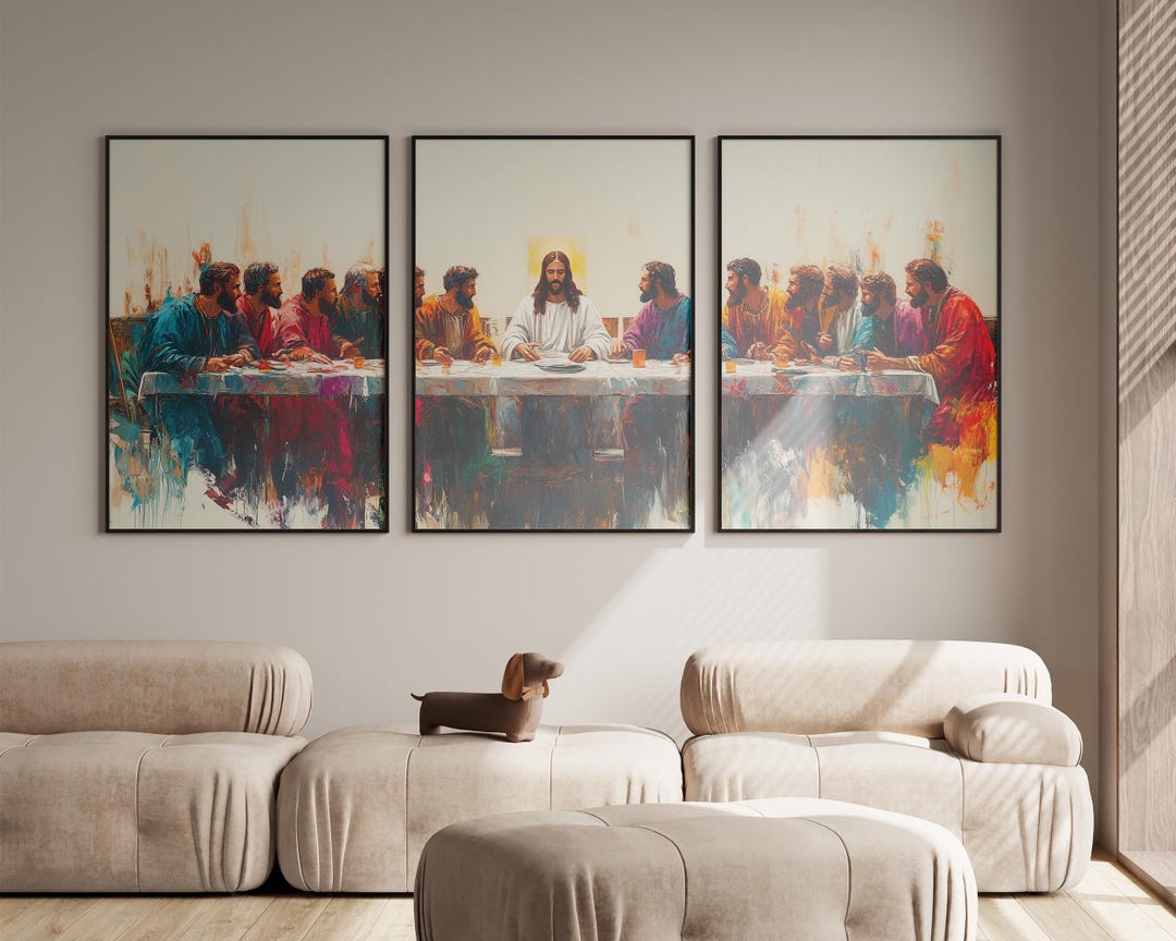 The Last Supper 3 Piece Poster Set, Christian Wall Art for Home or ...