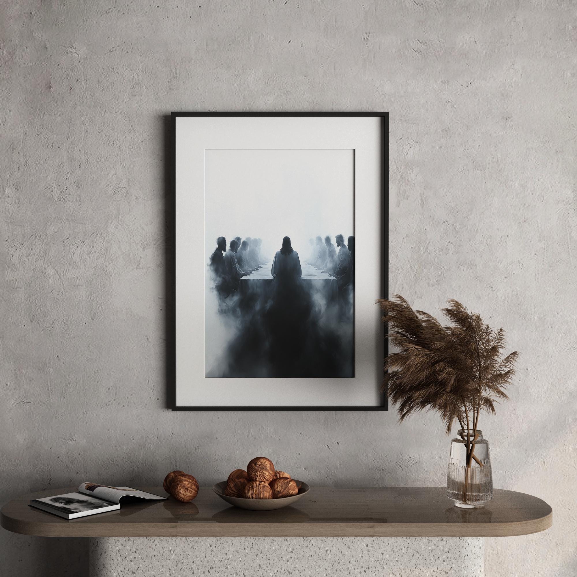 Holy Communion Artwork, the Last Supper Print, Religious Dining Room ...