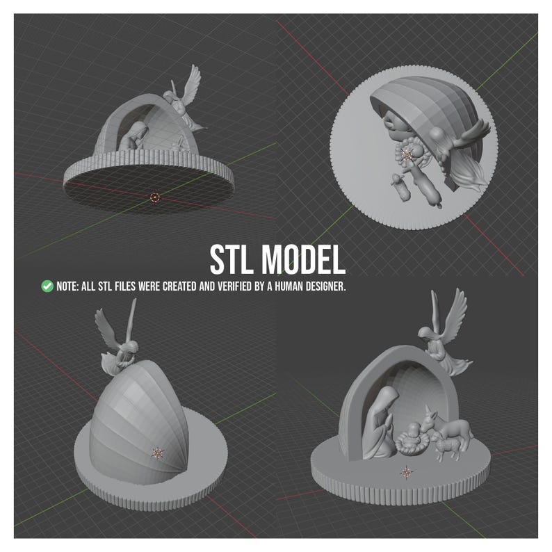 Nativity Scene Candle Holder STL File for 3D Print, Christmas Manger ...
