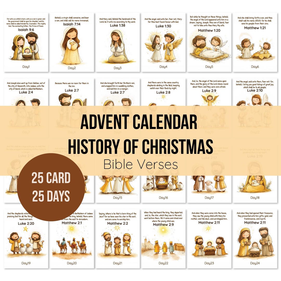 25-day Christmas Advent Calendar, Digital Cards With Inspiring Bible ...