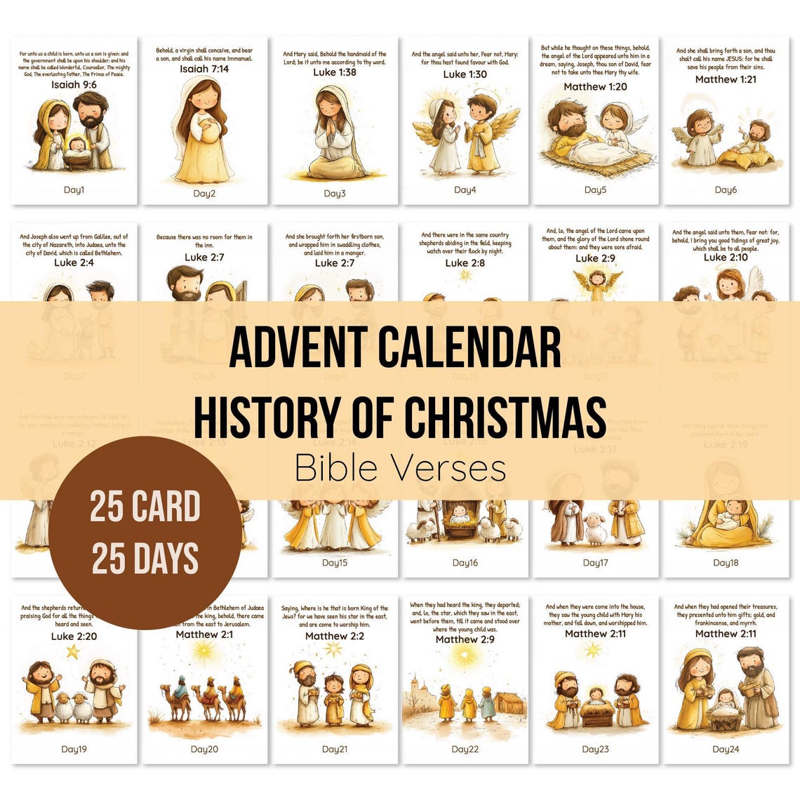 25-day Christmas Advent Calendar, Digital Cards With Inspiring Bible ...