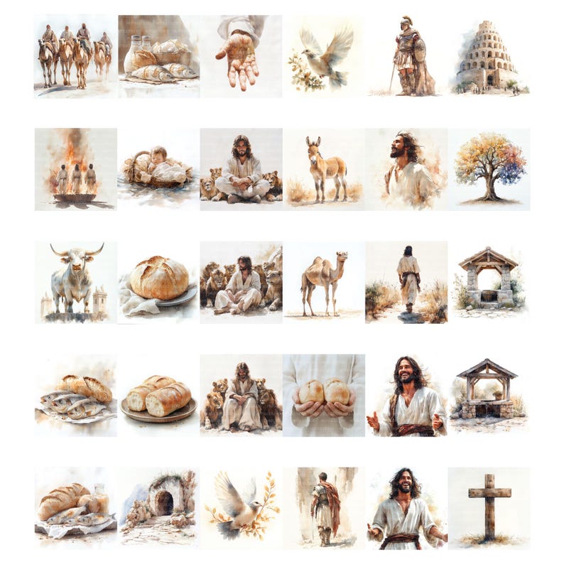Bible Clipart Bundle, 50PNG Christian Graphics, Religious Art, Faith ...