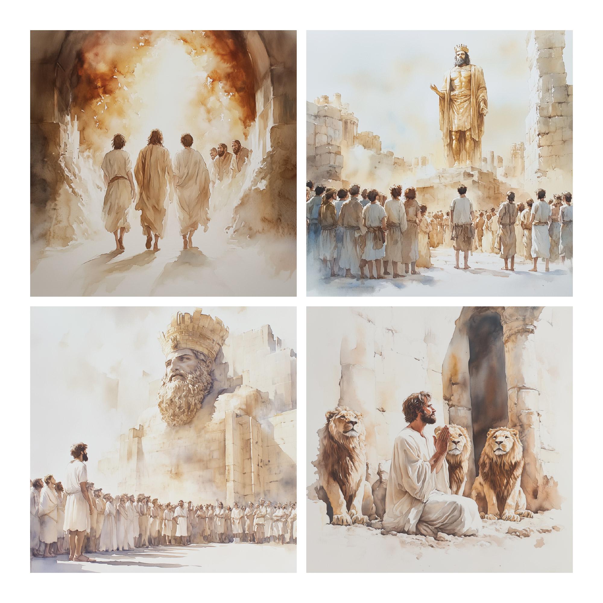 50+JPG Bible Characters Clipart Bundle, Daniel With Lions, Biblical ...