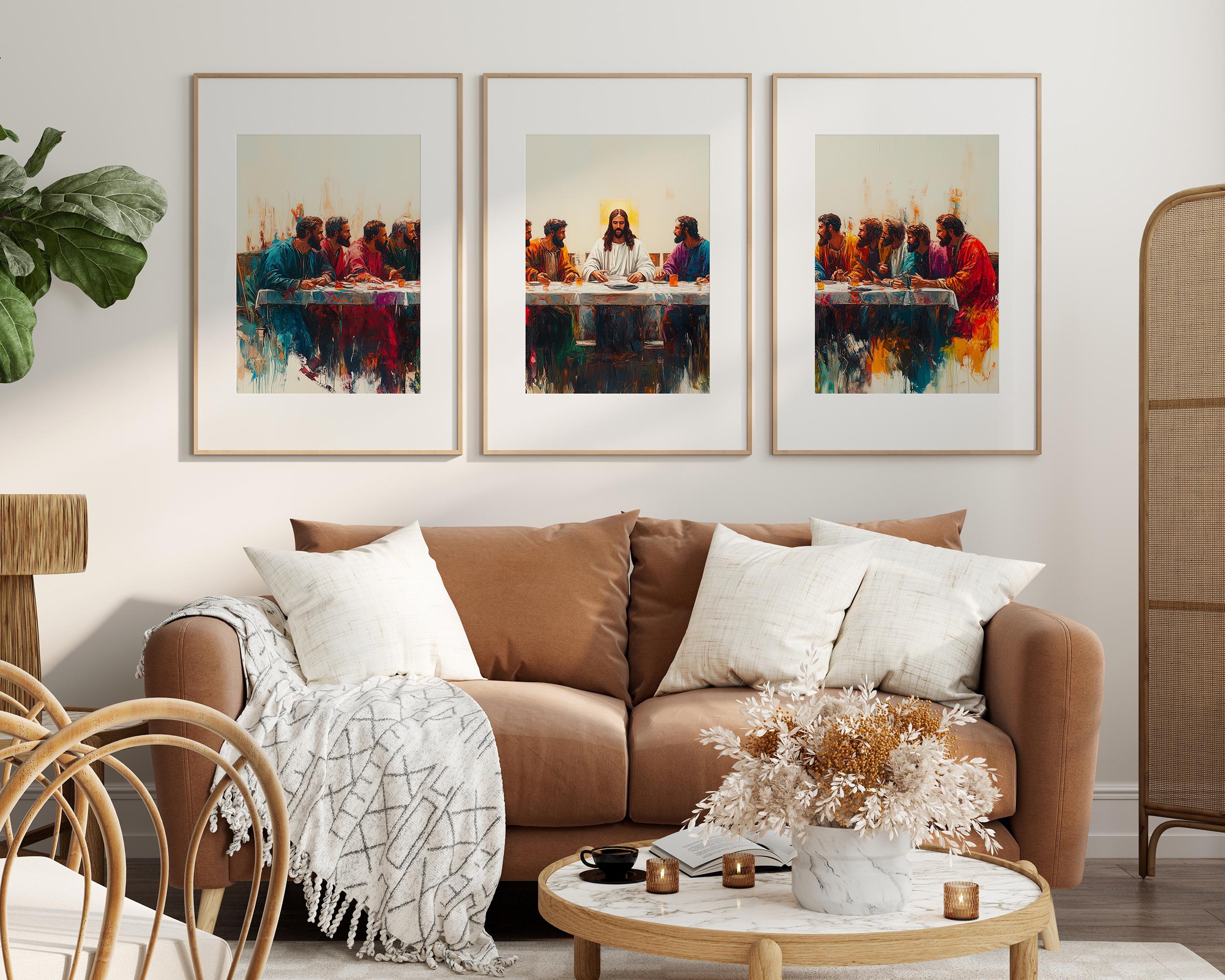 The Last Supper 3 Piece Poster Set, Christian Wall Art for Home or ...