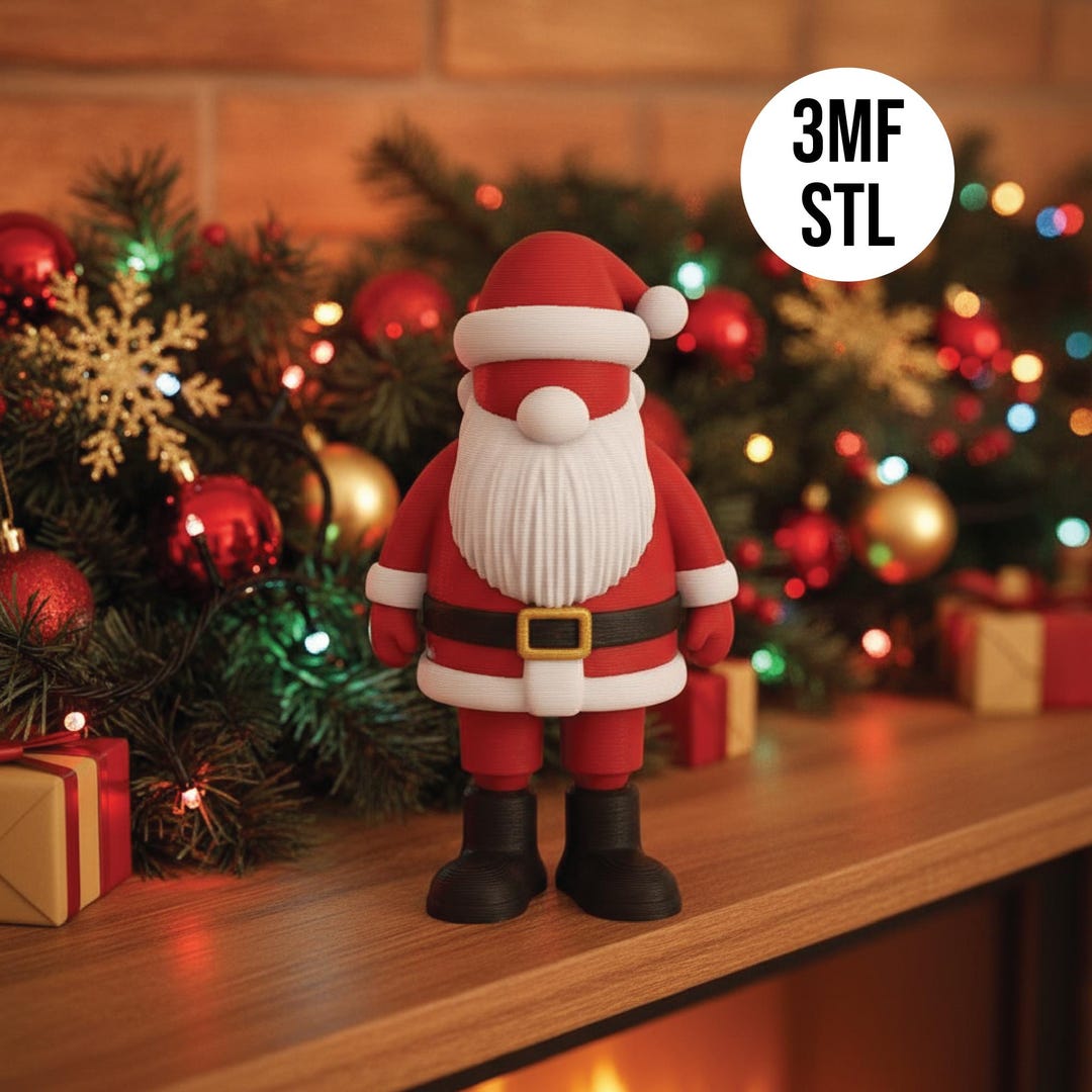 Santa on Long Legs STL 3MF, 3D Printable Christmas Figure, Festive ...