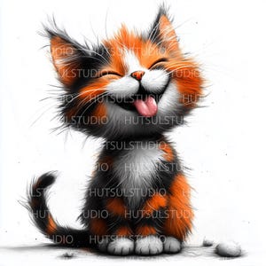 Funny Cats Clipart Bundle, 30 PNG, Cute & Playful Kitten Illustrations ...