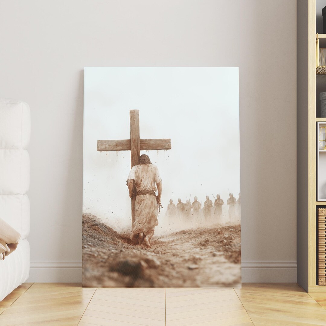 Jesus on the Cross Print, Christian Wall Decor, Passion of Christ Art ...