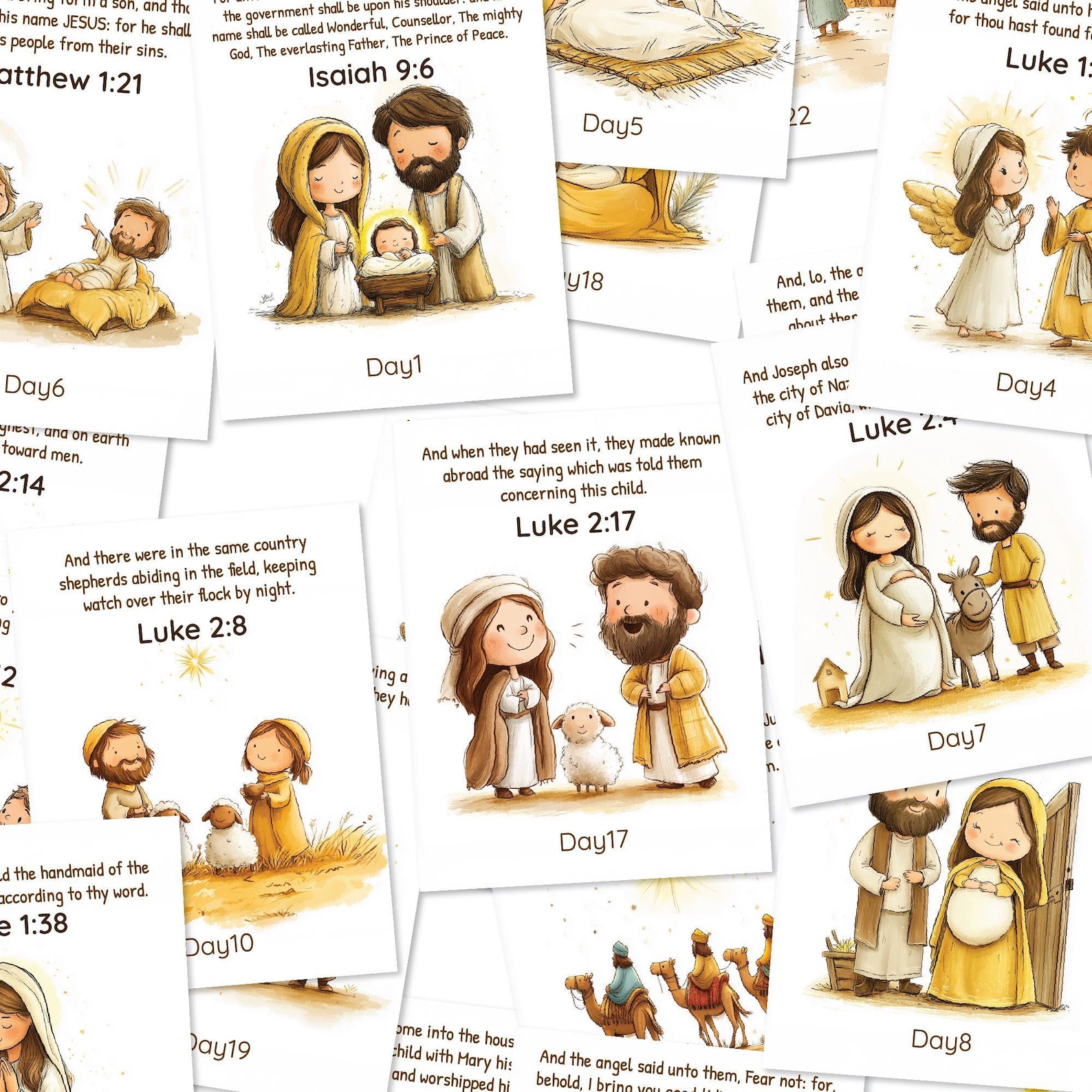 25-day Christmas Advent Calendar, Digital Cards With Inspiring Bible ...