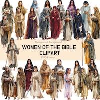 Watercolor Women of the Bible, Bible Journaling Clip Art, Esther, Mary ...