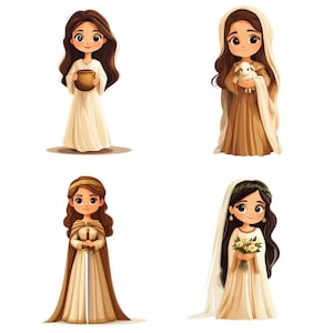 30PNG Cartoon Women of the Bible Clipart, Biblical Characters for Kids ...