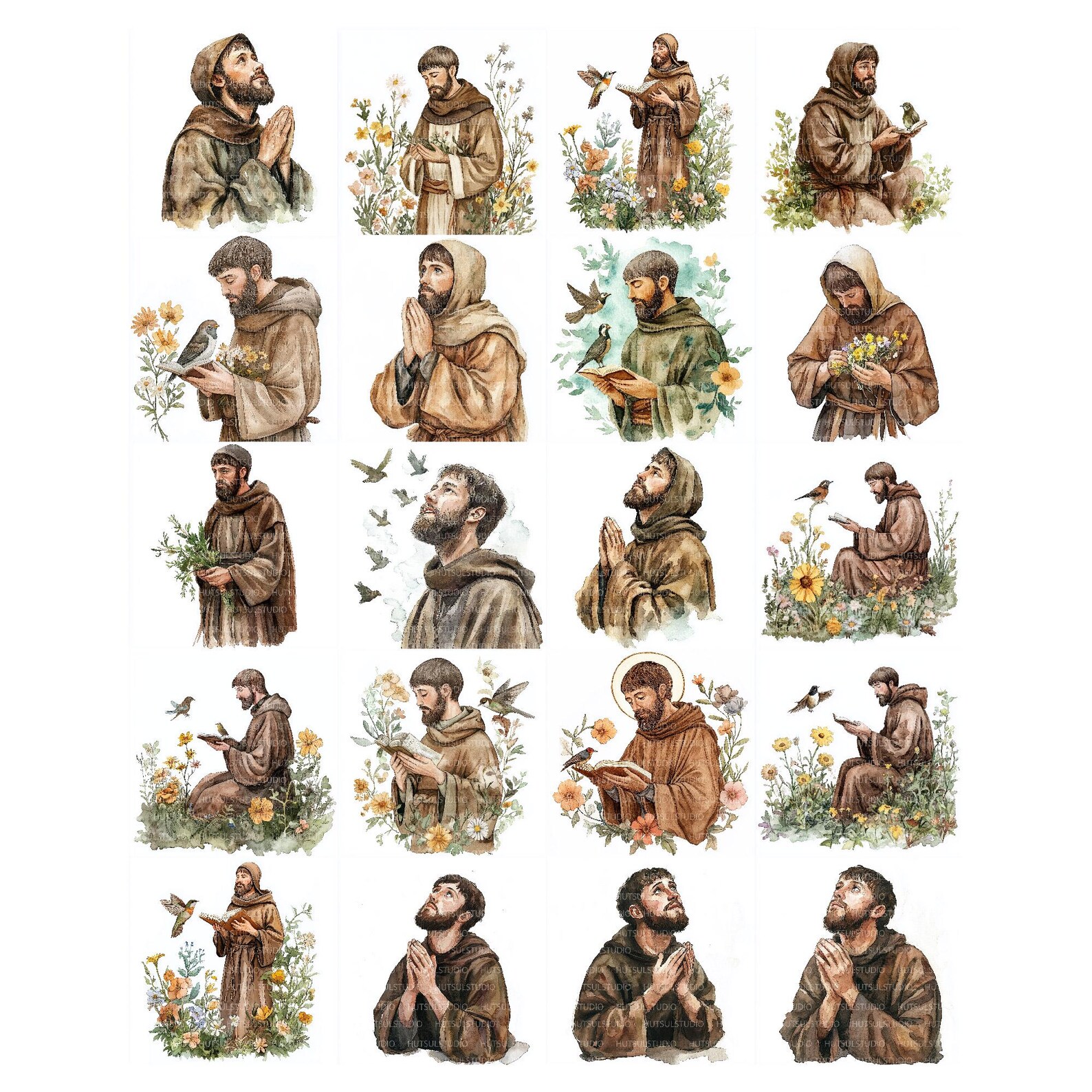 20 PNG Saint Francis of Assisi Clip Art, Religious Illustrations ...