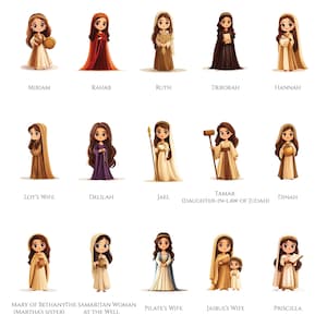 30PNG Cartoon Women of the Bible Clipart, Biblical Characters for Kids ...