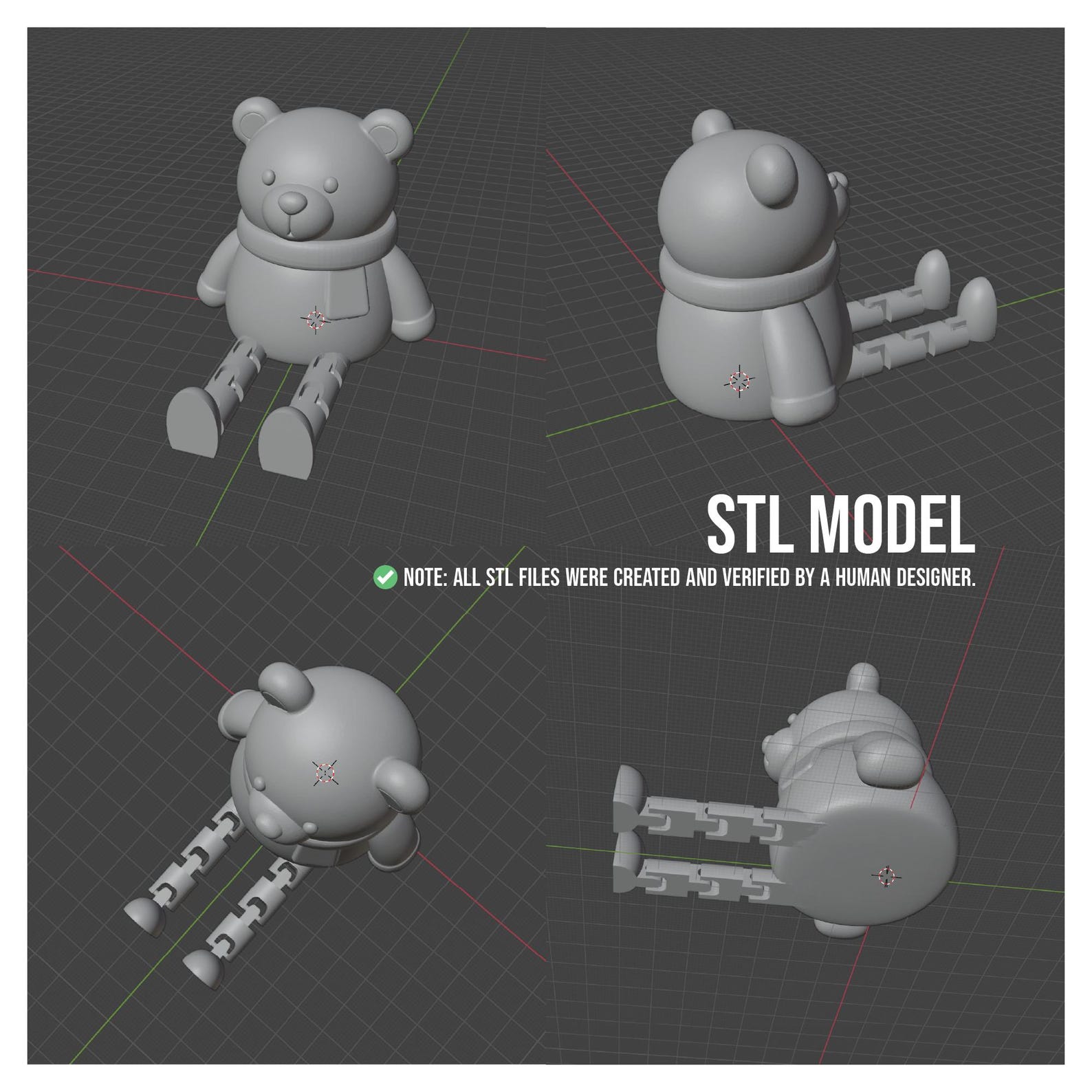 Christmas Flexi Toys STL Set, 3D Printable Articulated Holiday Figures ...