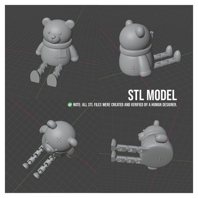 Christmas Flexi Toys STL Set, 3D Printable Articulated Holiday Figures ...
