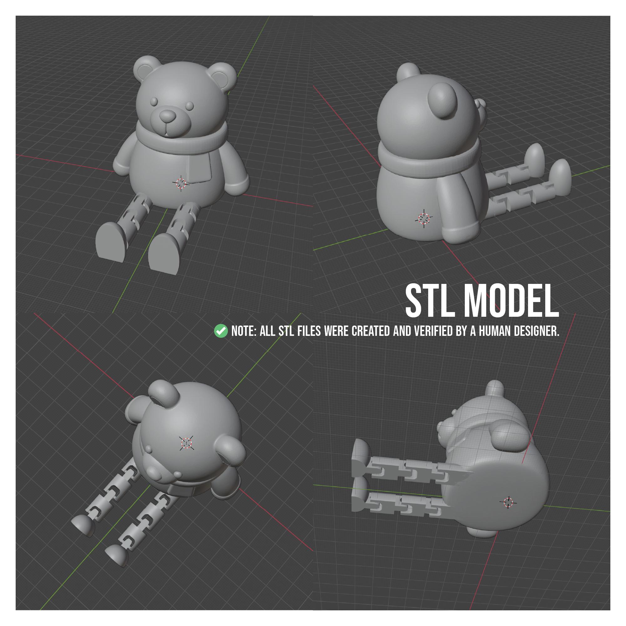 Christmas Flexi Toys STL Set, 3D Printable Articulated Holiday Figures ...