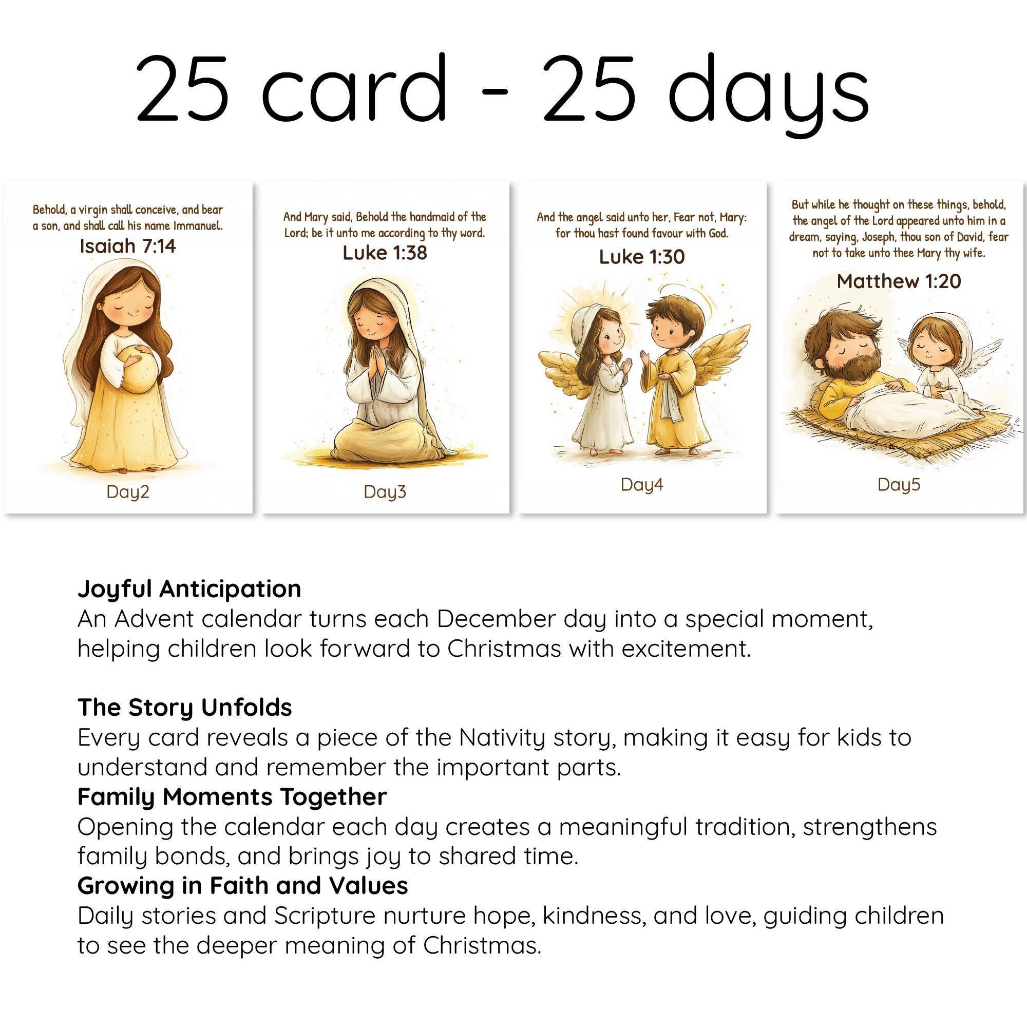 25-day Christmas Advent Calendar, Digital Cards With Inspiring Bible ...