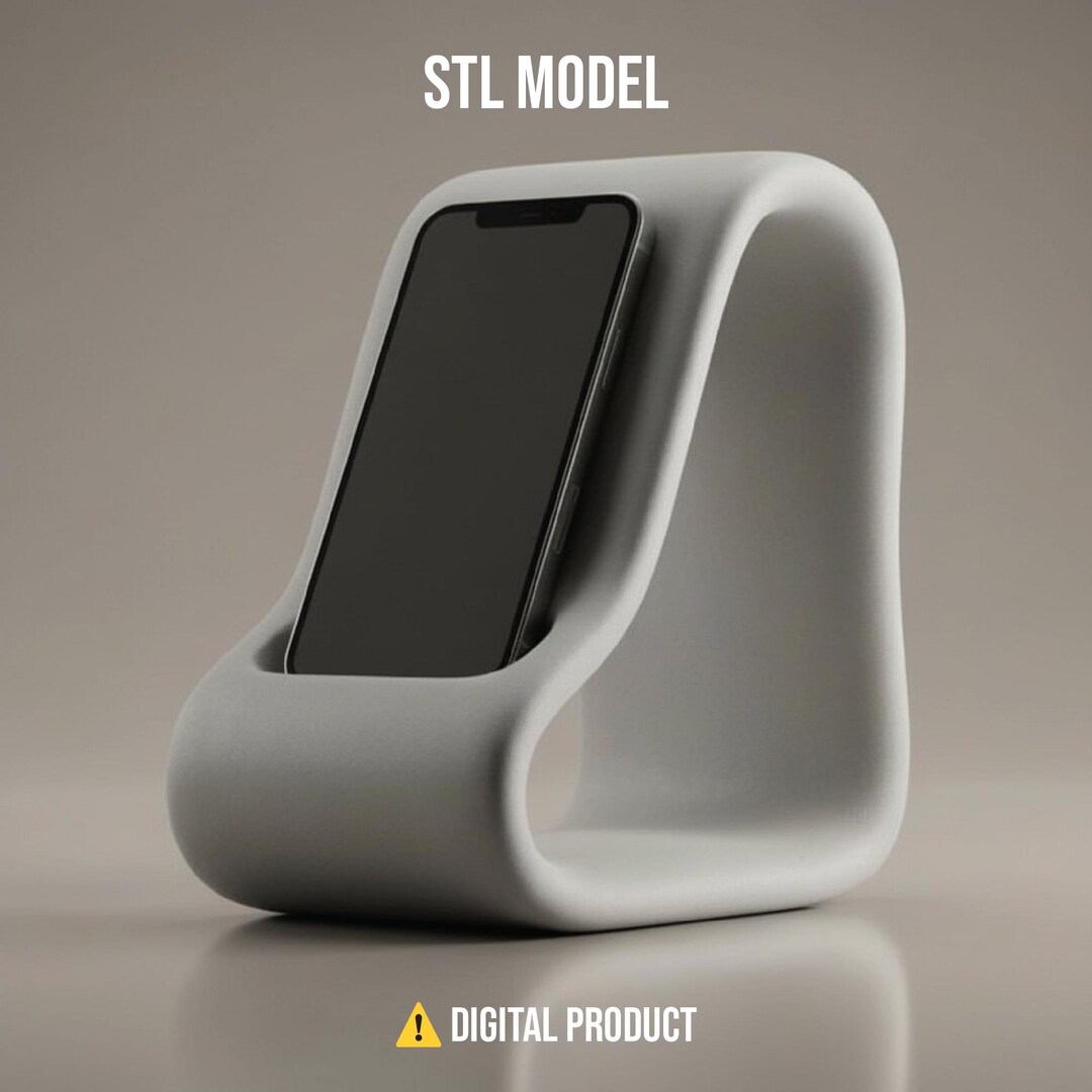 Smartphone Stand STL, 3D Printed Mobile Holder Gift, Modern Tech ...
