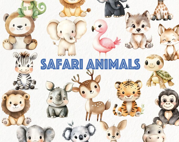 Baby Animal Clipart Bundle / Safari Animals / Woodland Animals / Farm ...