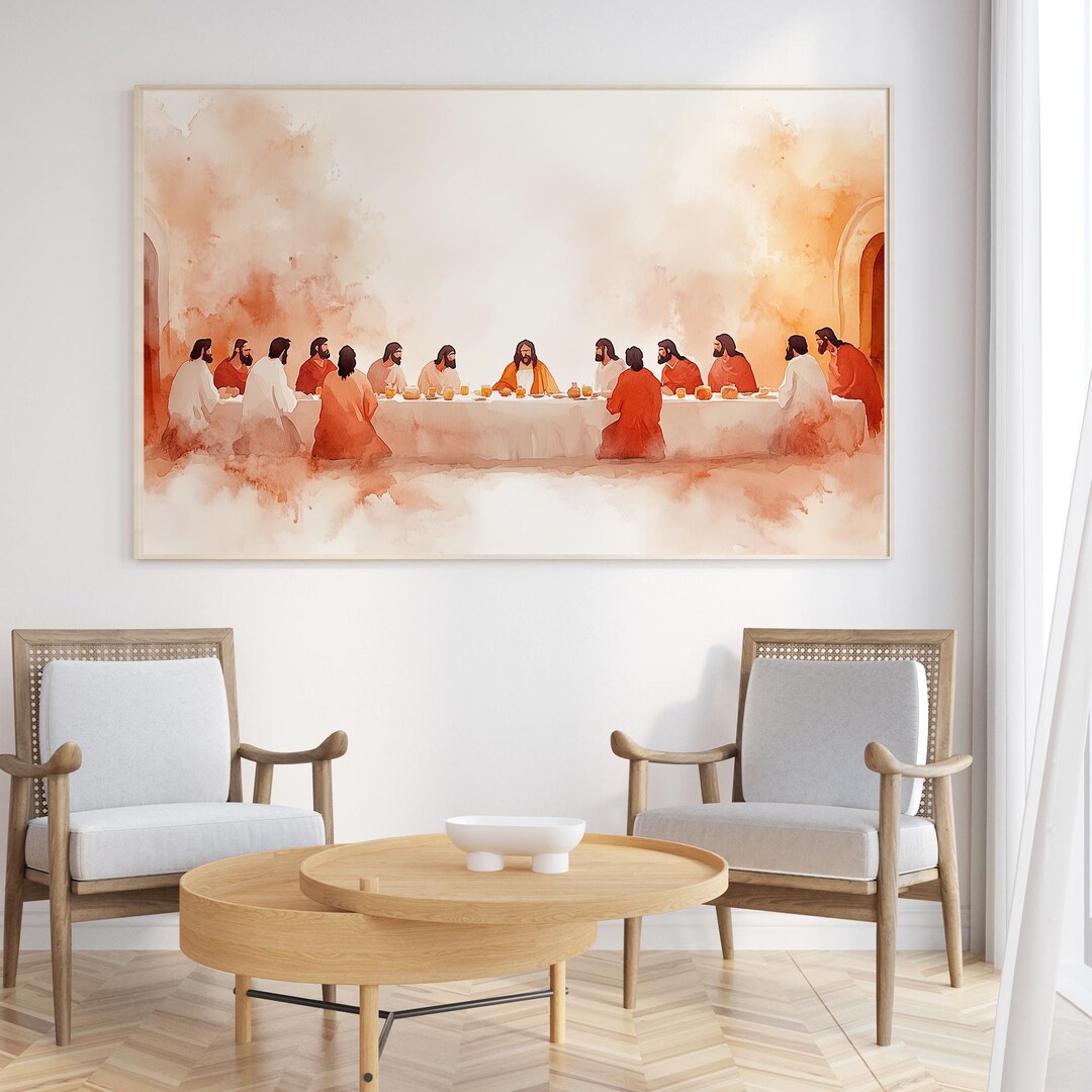 Last Supper Christian Poster, Jesus and His Disciples Print ...