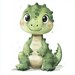 20 PNG Watercolor Cartoon Dinosaur Clipart, Cute Dino, Kids Birthday ...