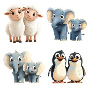 Noah Bible Story Clipart, Cute Cartoon Christian PNG Set With Noah’s ...