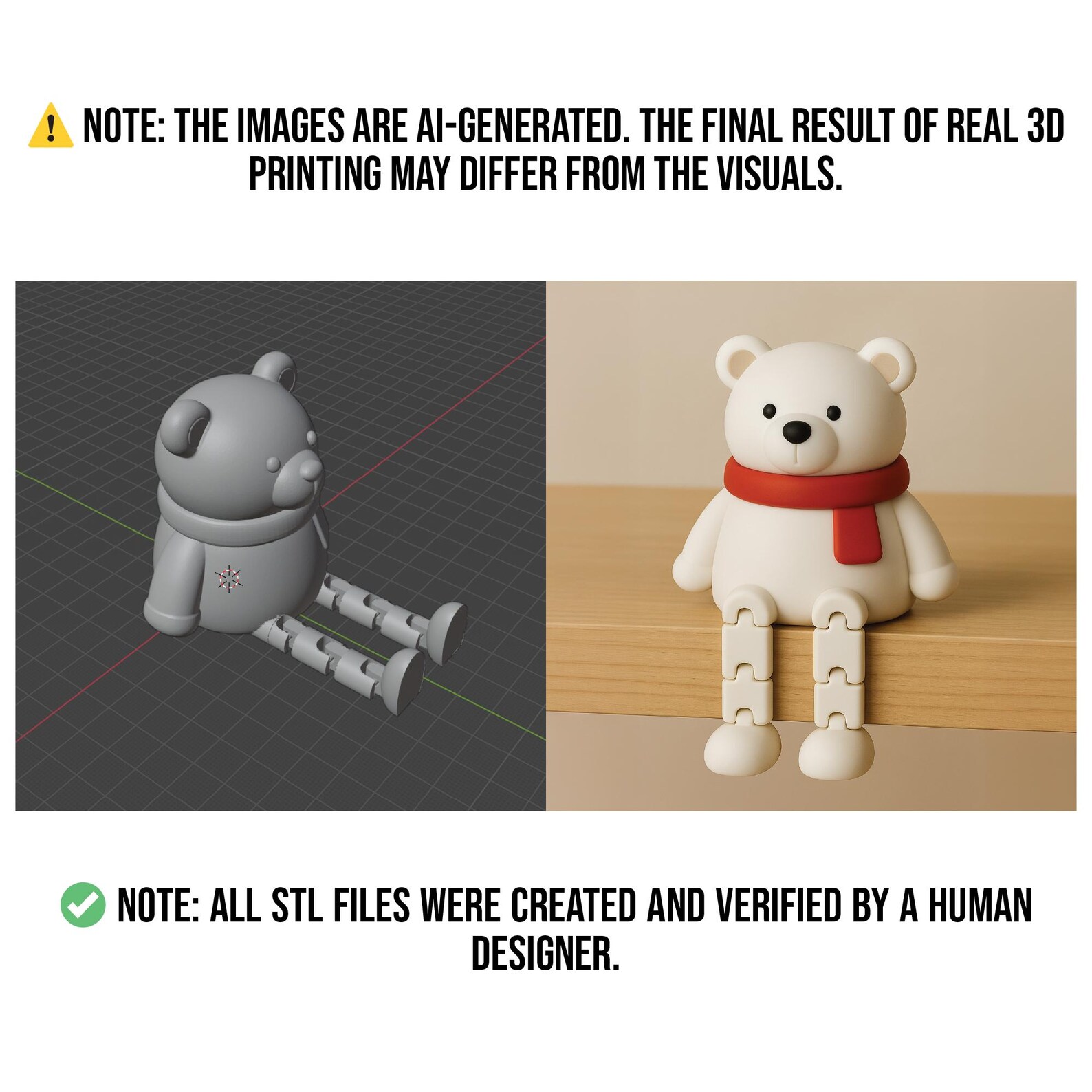 Christmas Flexi Toys STL Set, 3D Printable Articulated Holiday Figures ...