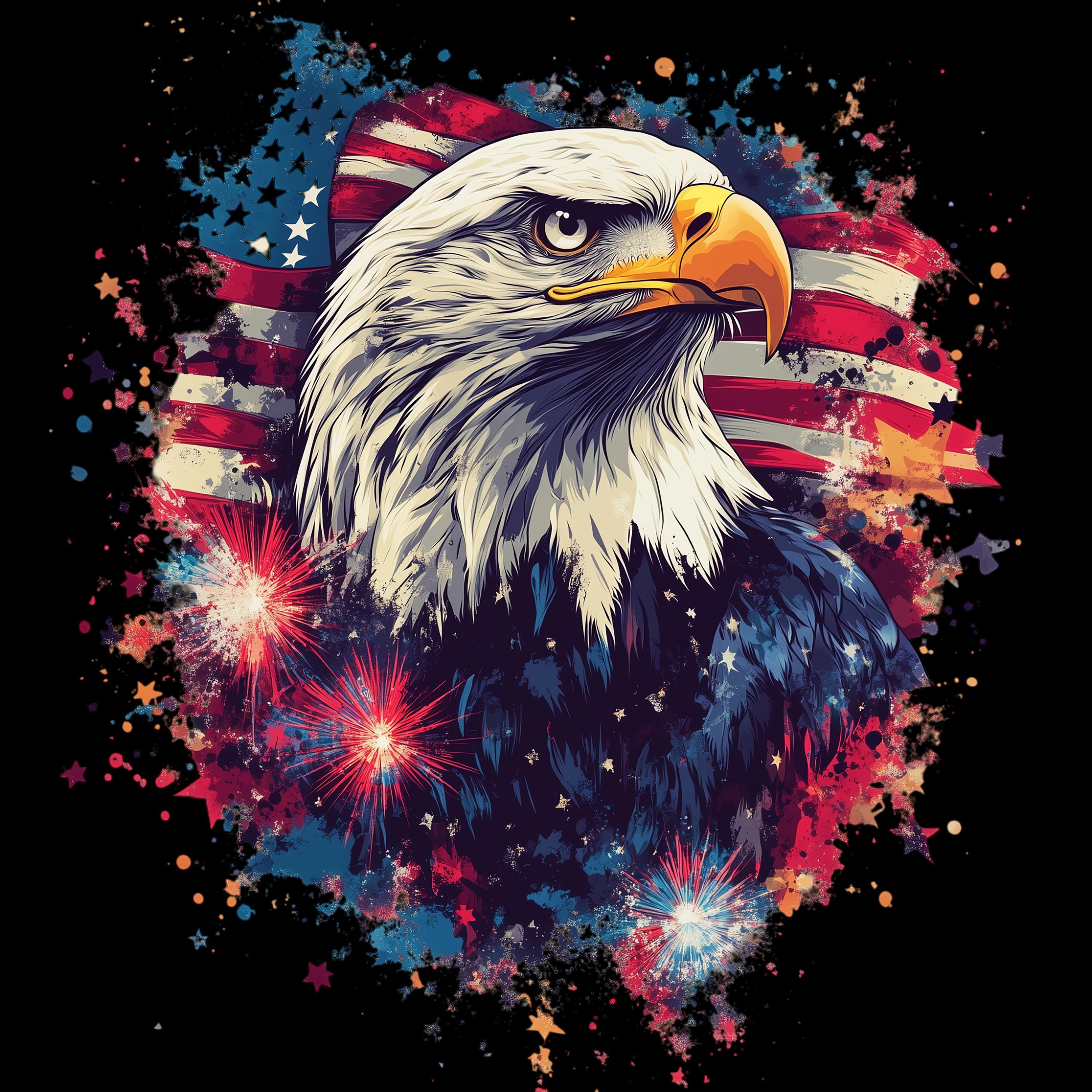 Independence Eagle Clipart PNG, USA Patriotic Eagle Digital Art, 4th of ...
