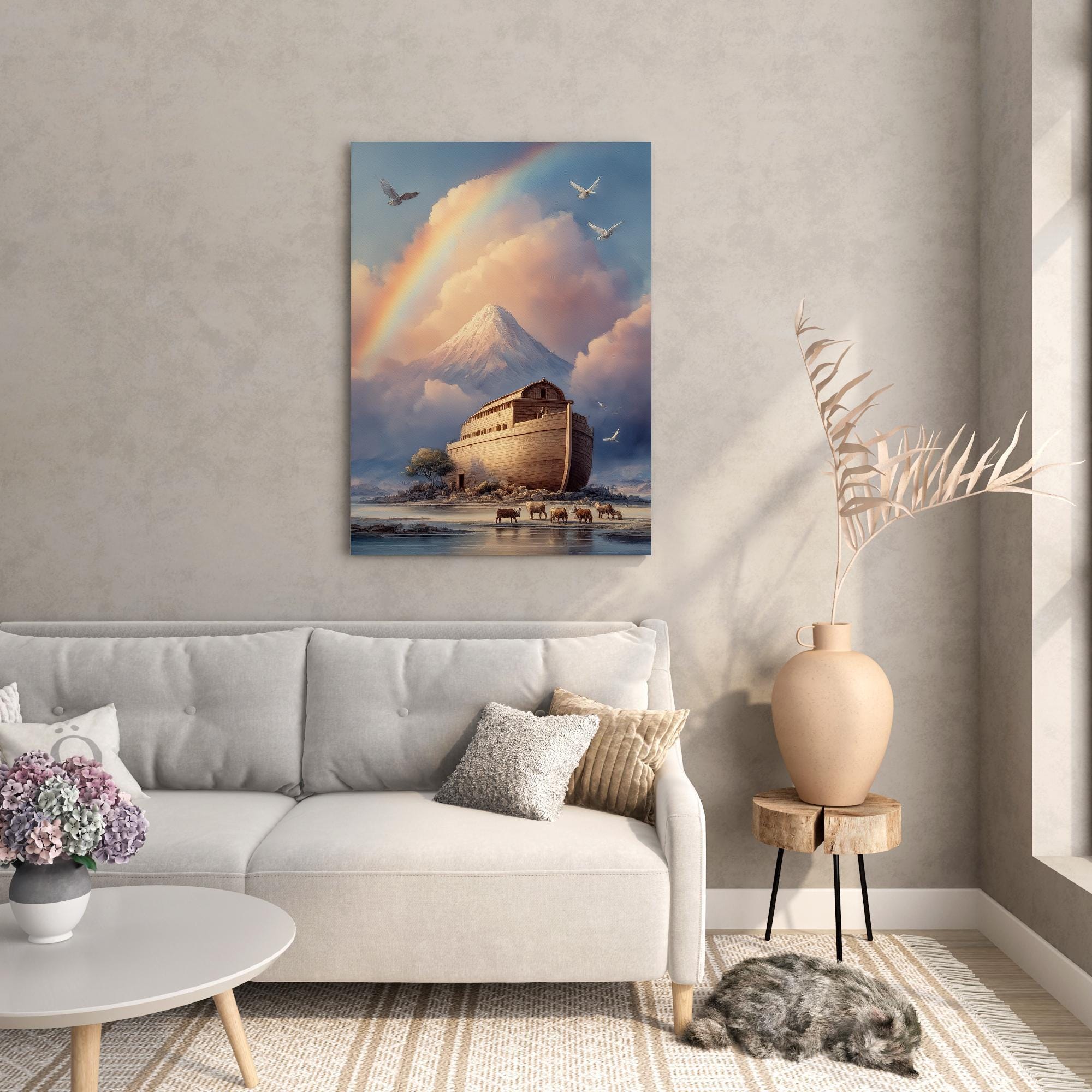Noah’s Ark Printable Art, Minimalist Christian Bible Wall Decor ...