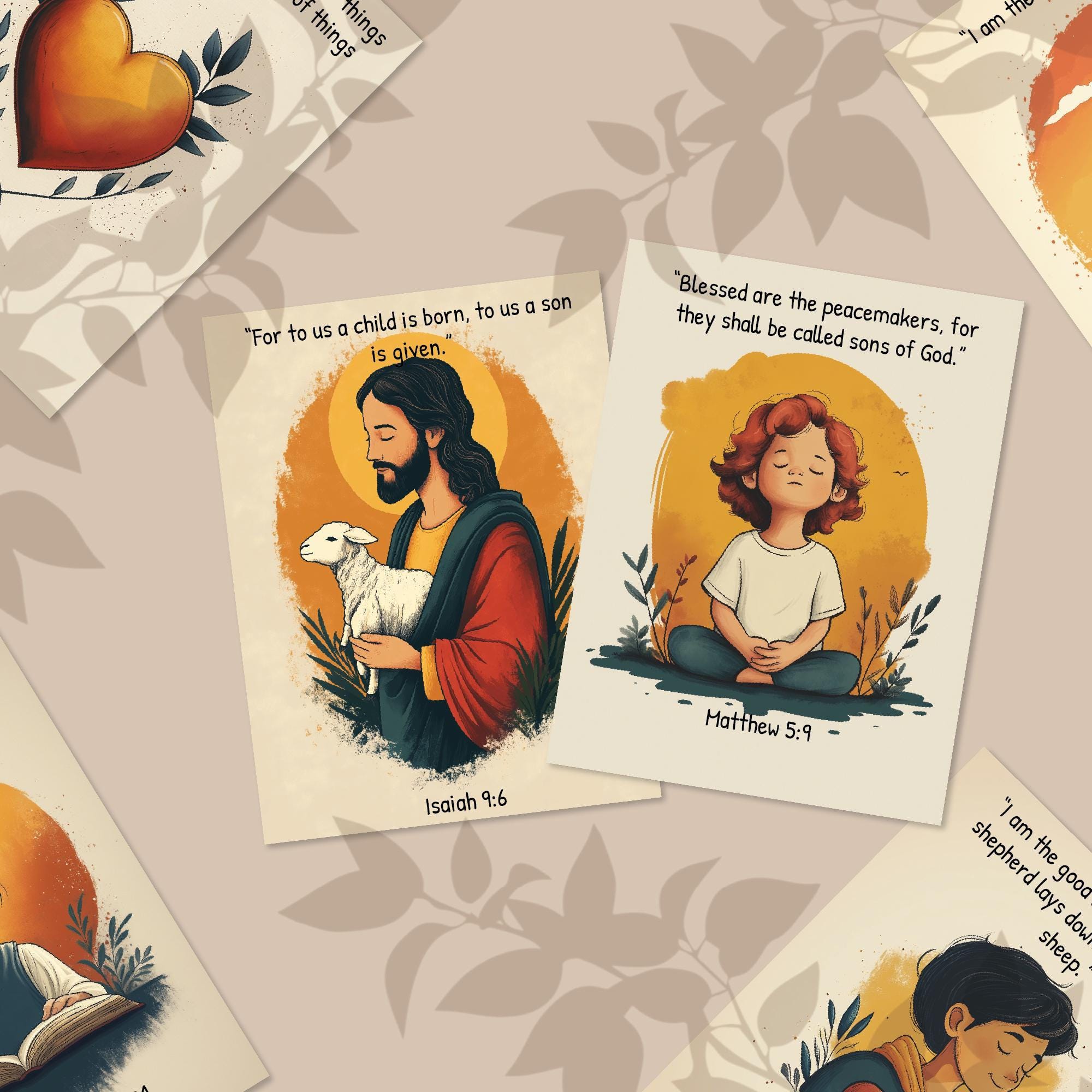 Bible Verse Cards With Pictures, 50 Digital Psalm Cards, Christian ...