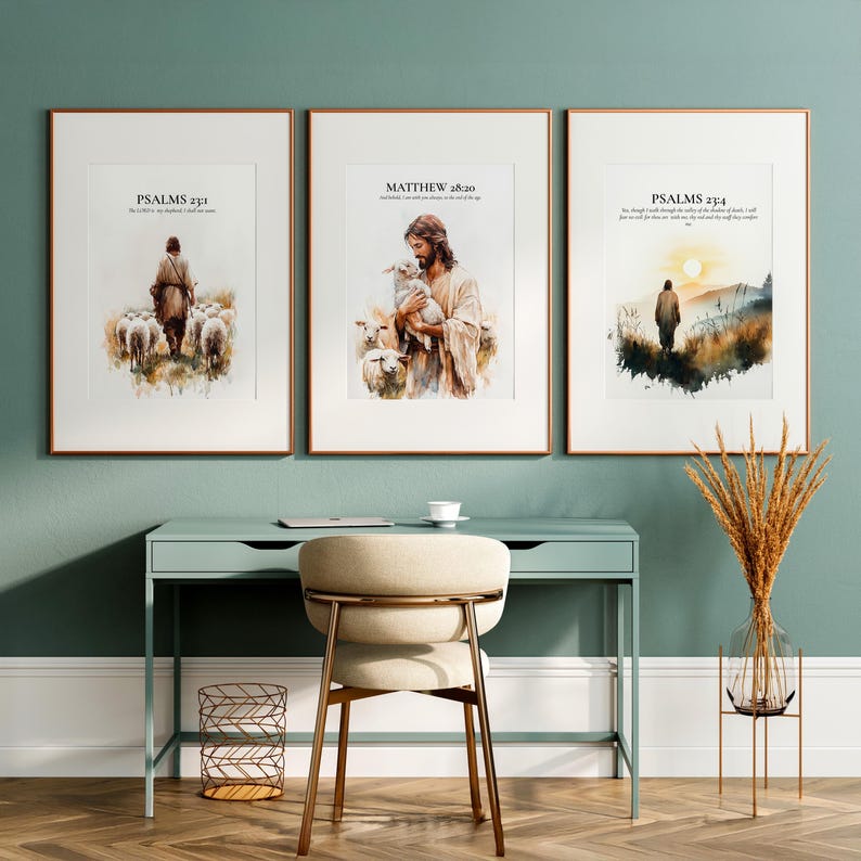 Set of 10 Digital Bible Verse Posters, Christian Wall Art, Faith ...