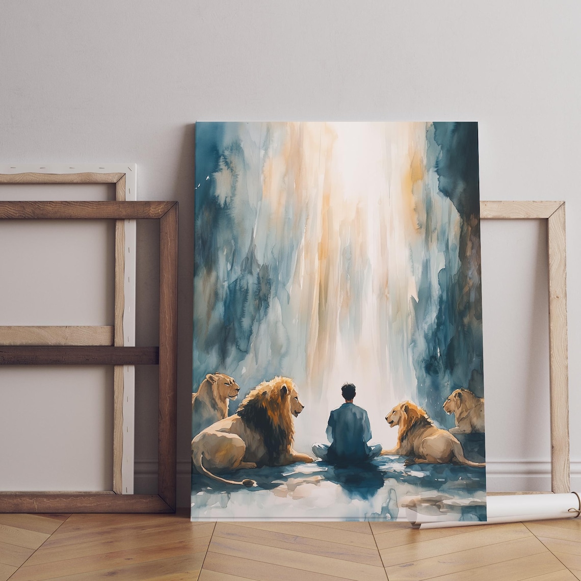 Daniel's Faith in Lion's Den, Bible Story Illustration, Christian Wall ...
