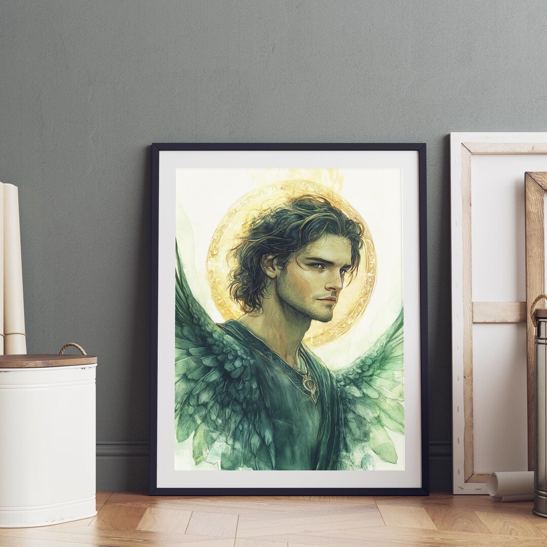 Archangel Raphael Wall Art, Spiritual Angel Poster, Healing Gift for ...