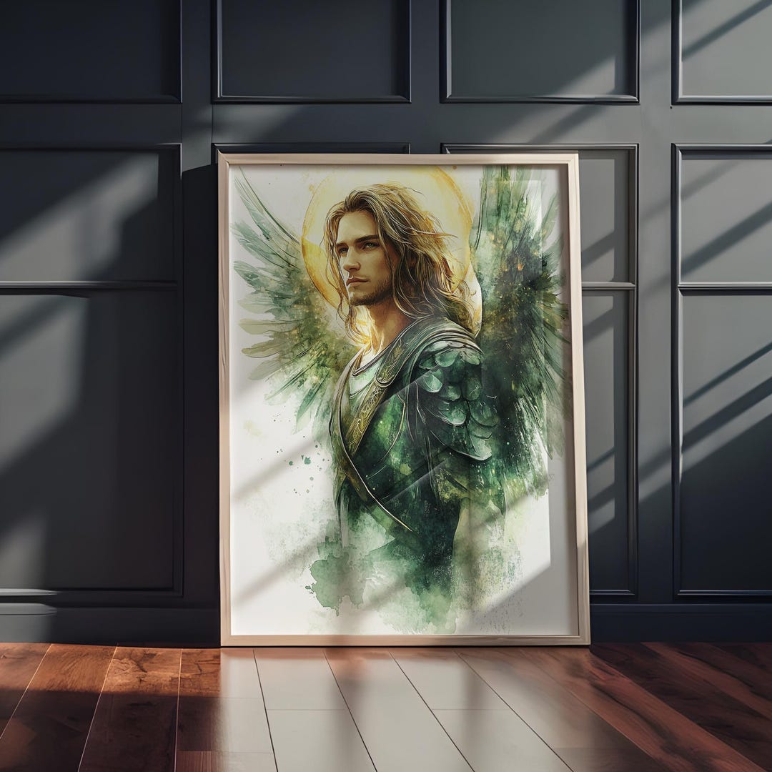 Archangel Raphael Poster, Divine Healing Art, Christian Decor for Home ...