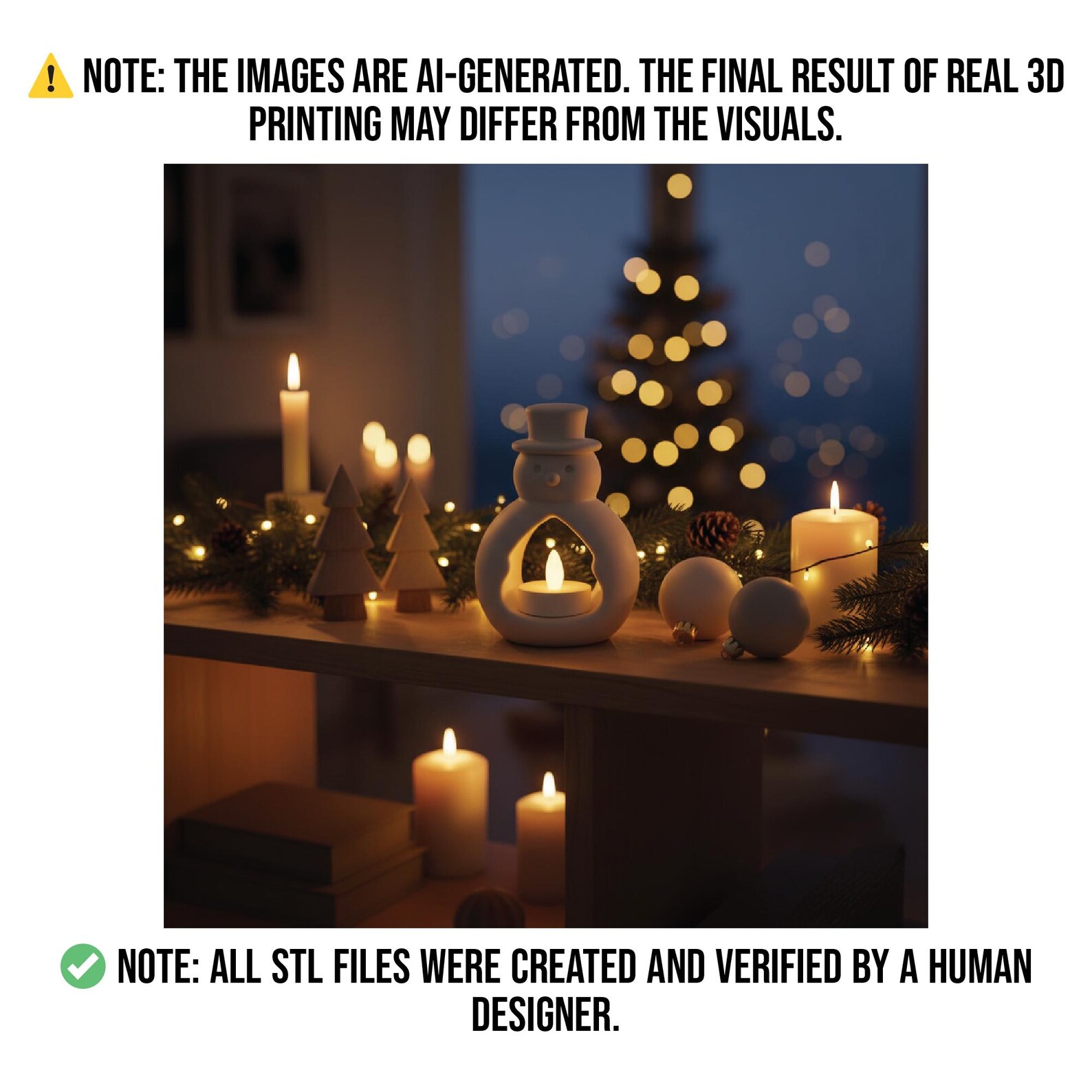 Snowman Tealight Candle Holder Digital STL File, 3D Printable Winter ...