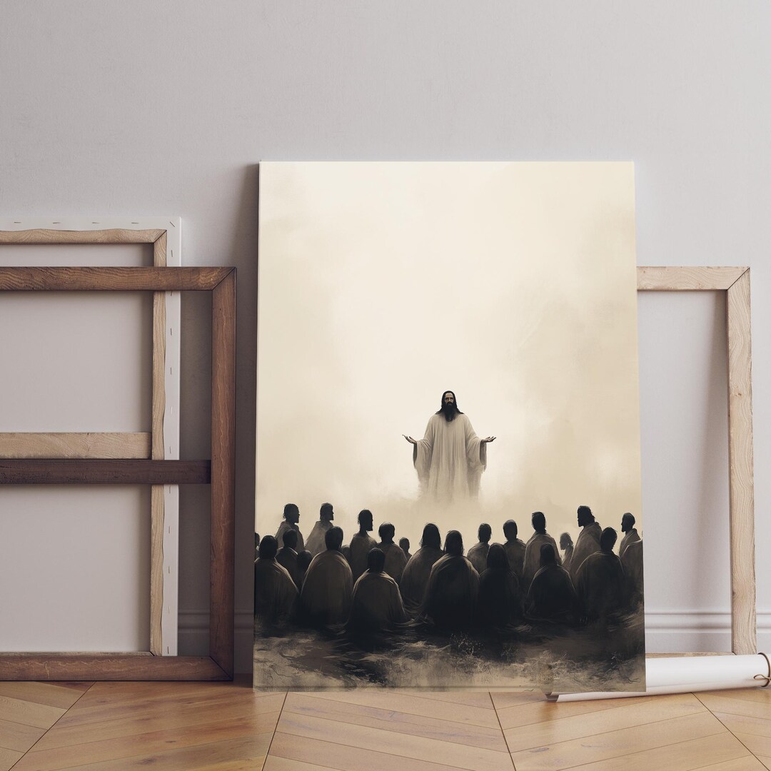 Jesus Teaching the Multitude, Biblical Wall Art, Christian Faith Print ...