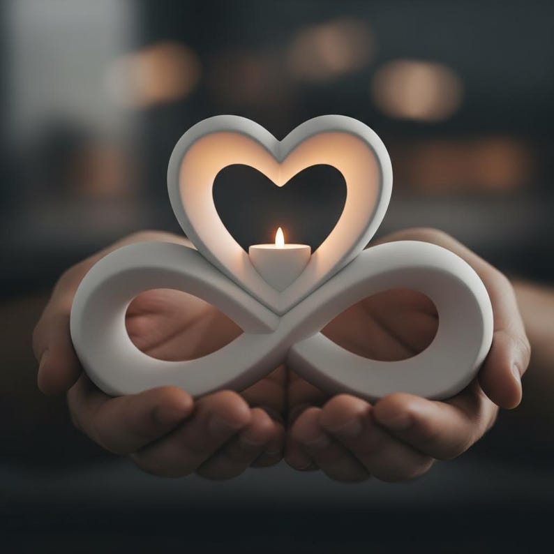 Valentine's Day Infinity Heart Gift STL, Romantic Forever Love Candle ...