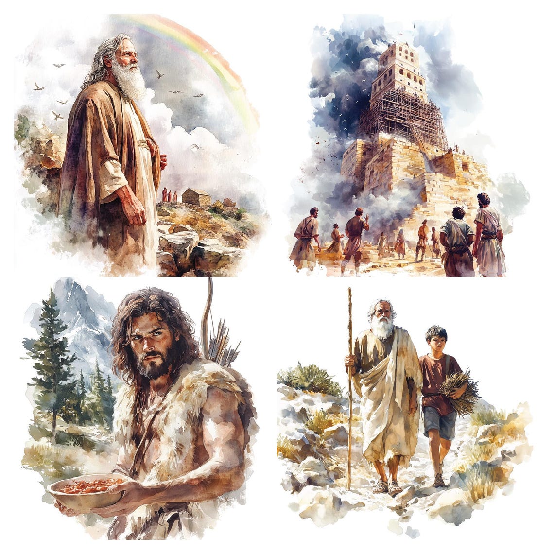 Genesis Bible Clipart Bundle, 100+ PNG Christian Digital Art for Sunday ...