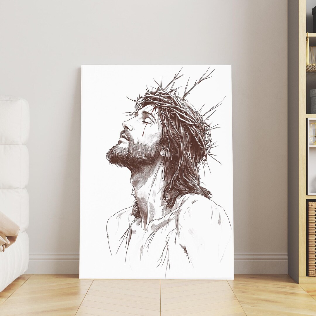 Jesus Christ Portrait, Biblical Art Print, Christian Home Decor ...