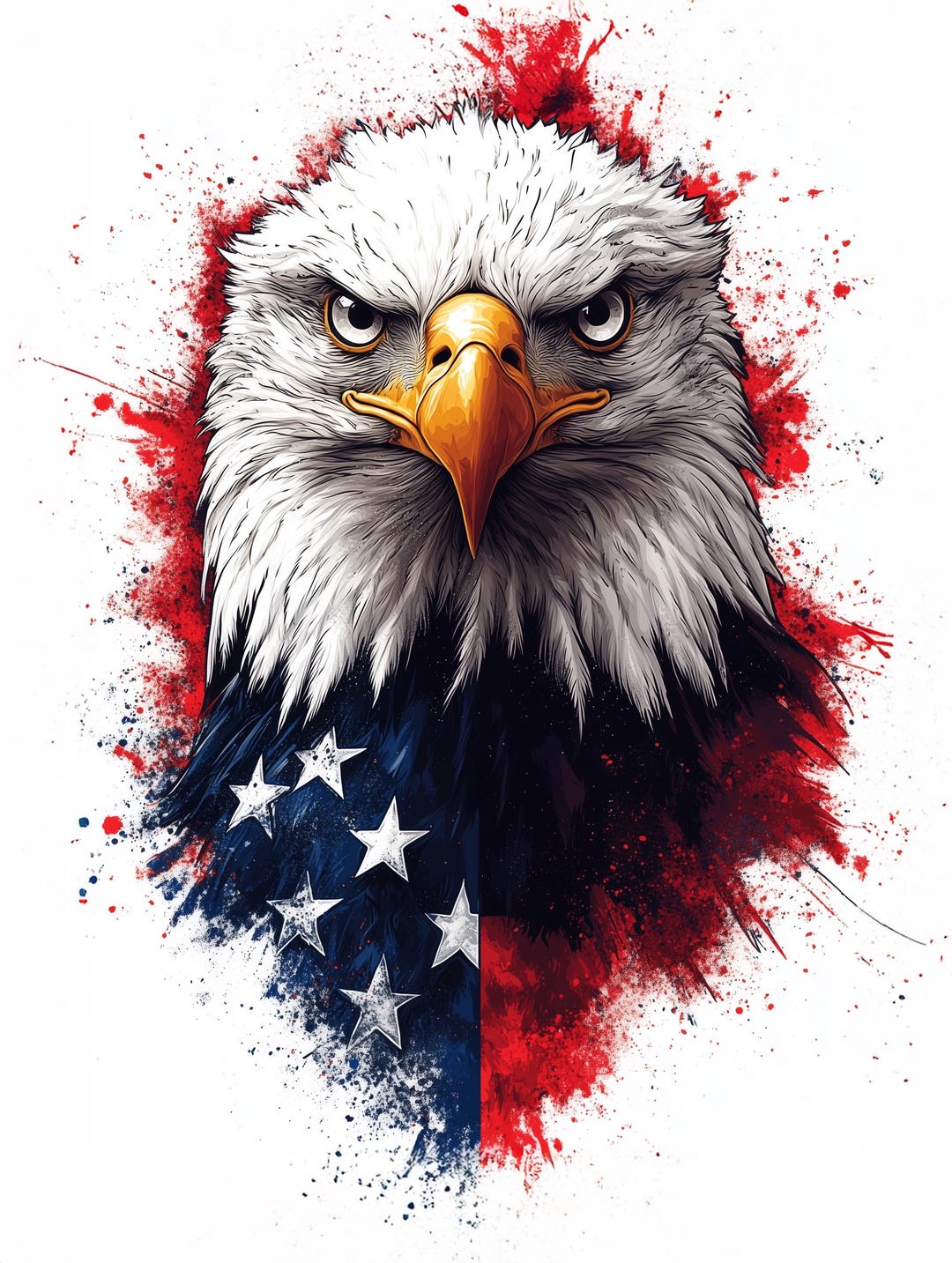 American Flag Eagle 20PNG, Patriotic USA Clipart, 4th of July Digital ...