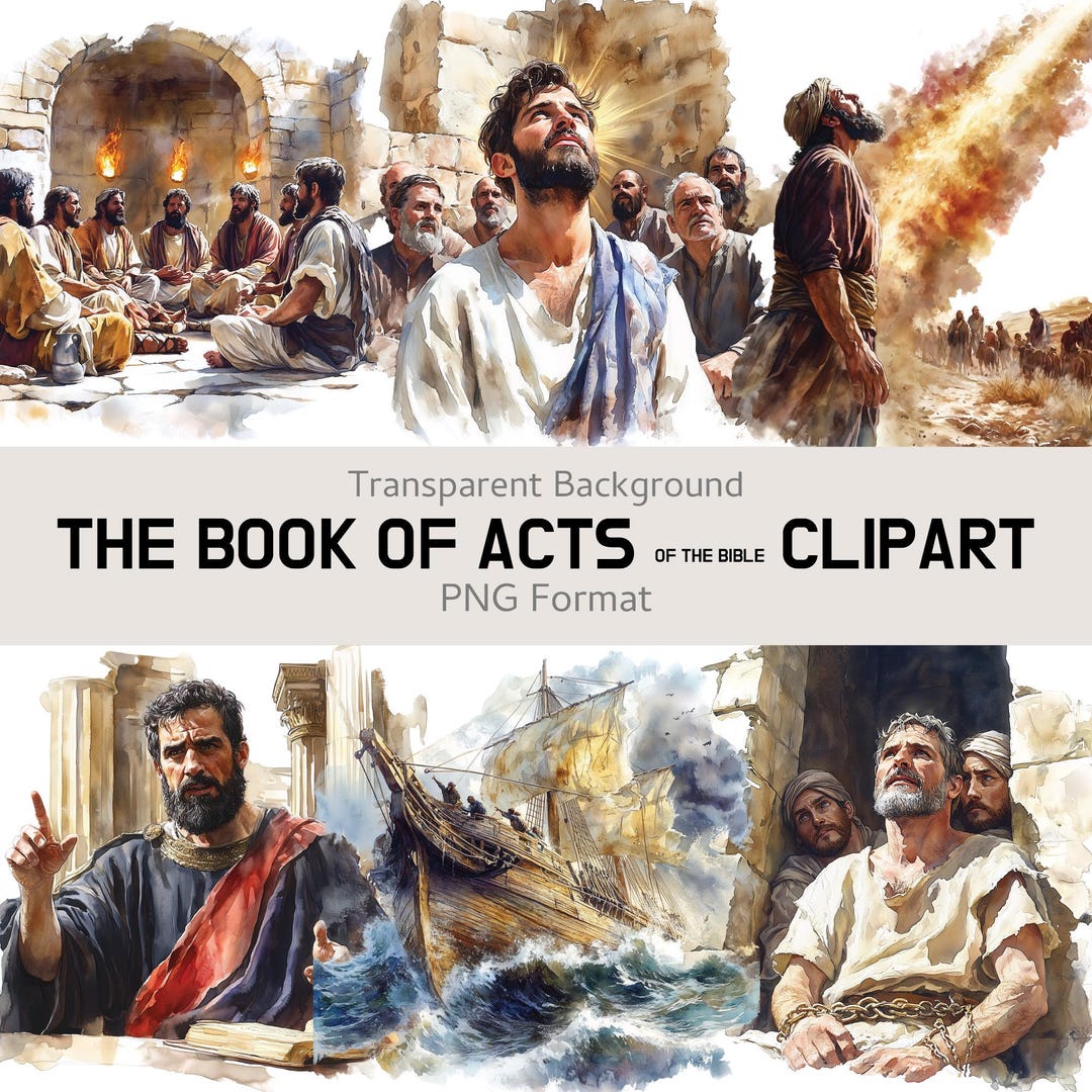 The Book of Acts Bible Clipart, 140+ PNG Digital Download, Christian ...