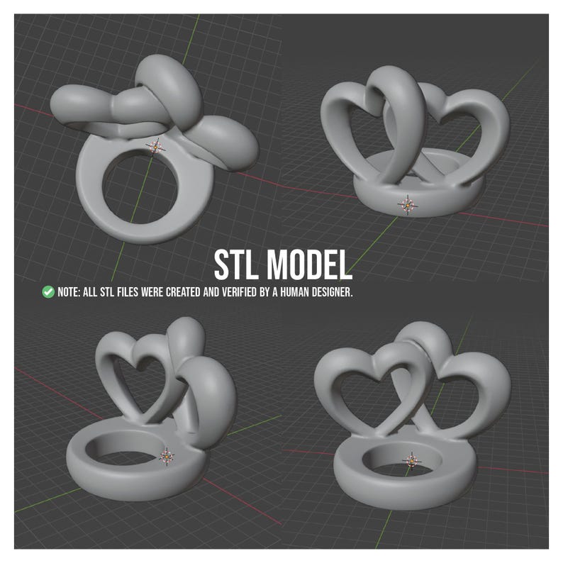Wedding Heart Candle Holder Digital STL File, Intertwined Hearts ...