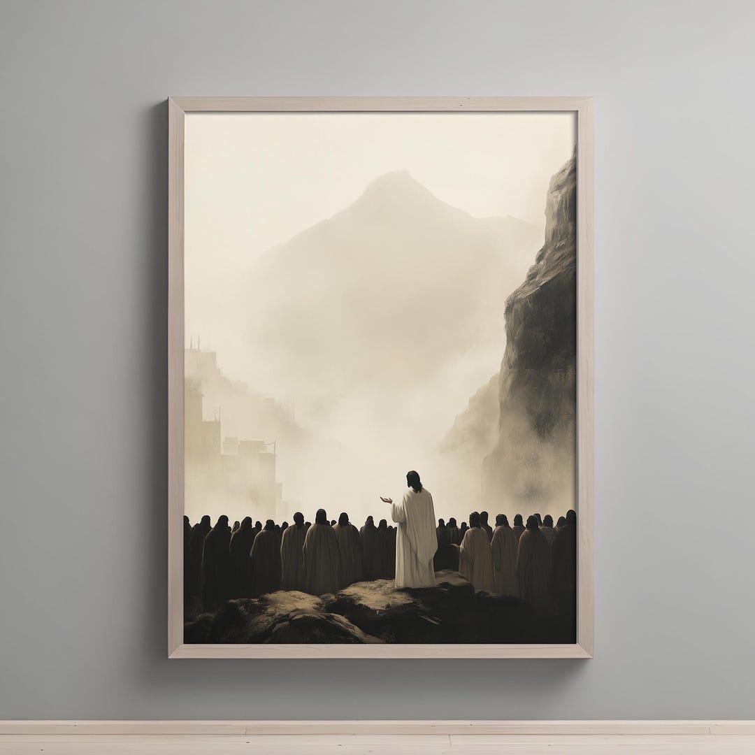 Light of the World, Jesus Teaching the People, Christian Wall Poster ...