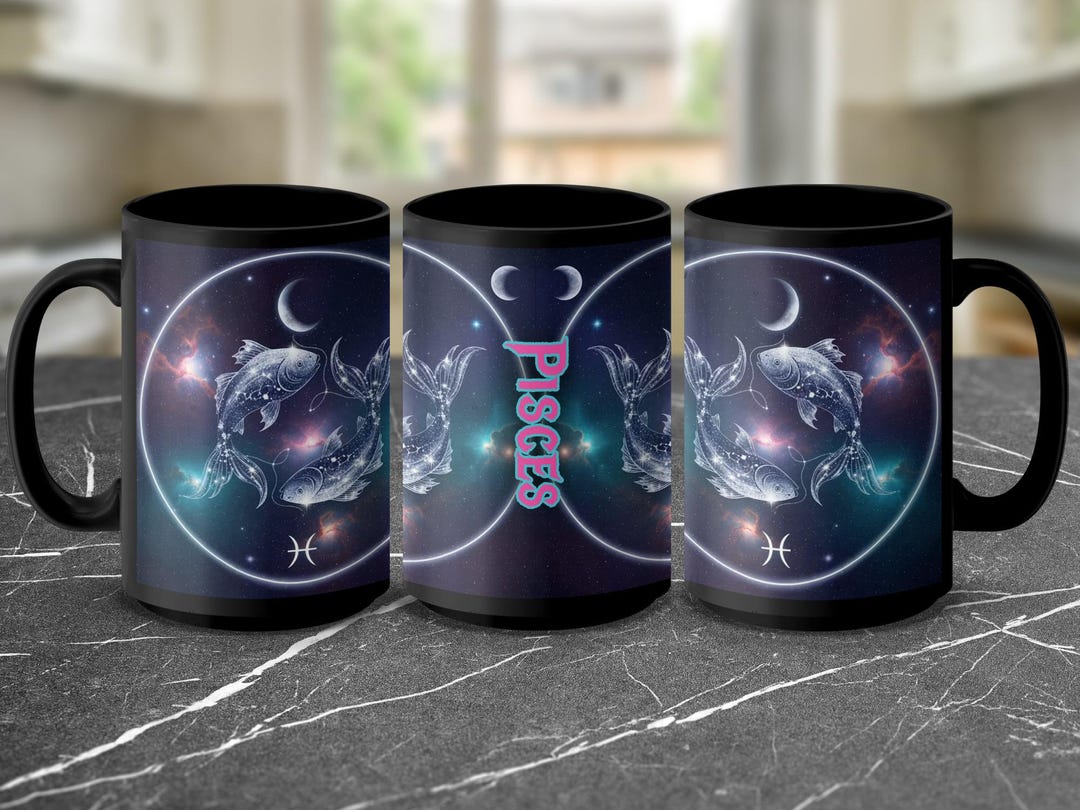 Pisces Zodiac Mug: Celestial Astrology Gift, Constellation Coffee Cup ...