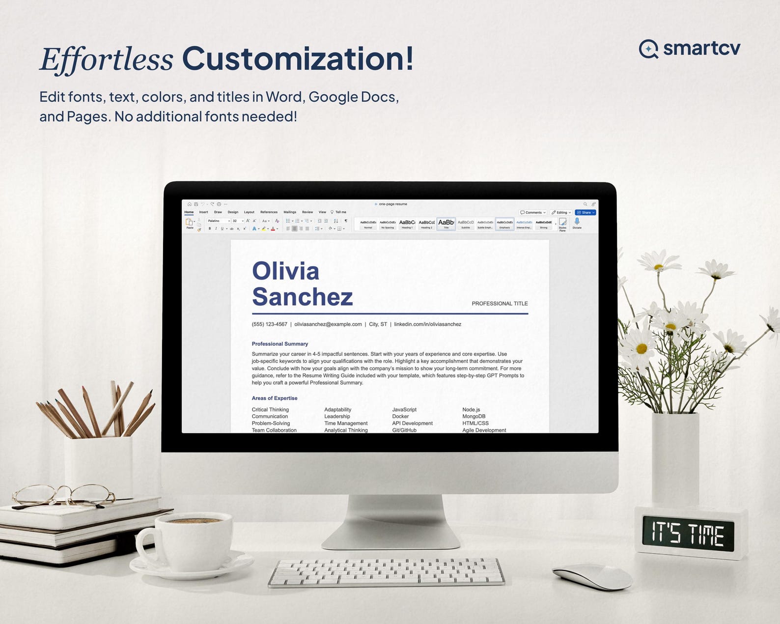 Modern Resume Template for Software Engineer, Full Stack Developer ...
