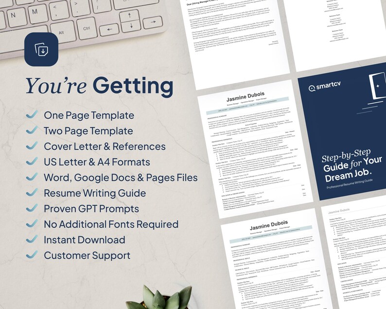 Ats-friendly Resume Template: Modern CV With Cover Letter (google Docs ...