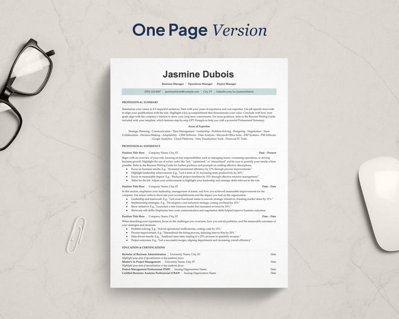 Ats-friendly Resume Template: Modern CV With Cover Letter (google Docs ...