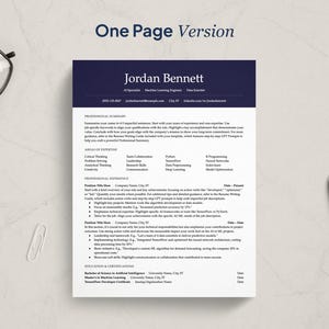 ATS Friendly Resume Template for AI, Machine Learning, Data Science ...