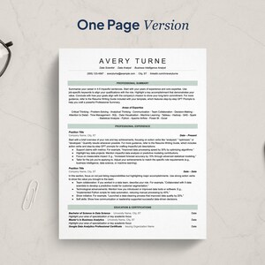 Data Analyst Professional ATS Friendly Resume Template | 2 Page CV for ...