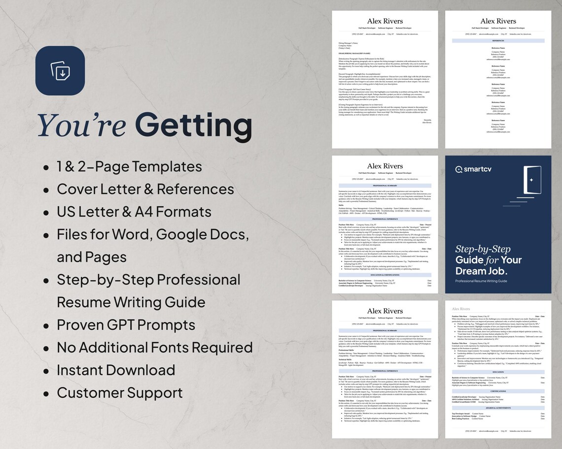 ATS Friendly Resume Template for Software Developer, Engineer, ATS ...