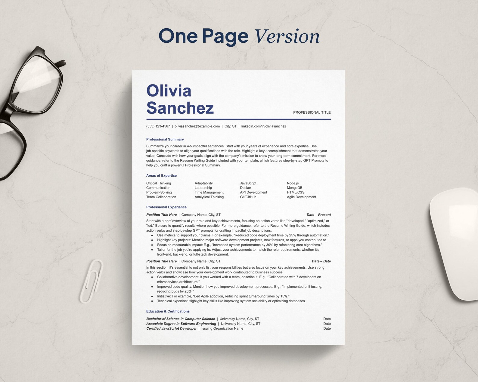 Modern Resume Template for Software Engineer, Full Stack Developer ...